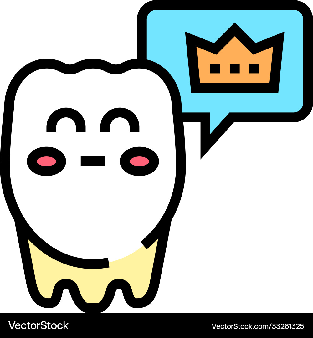 Healthy tooth color icon Royalty Free Vector Image