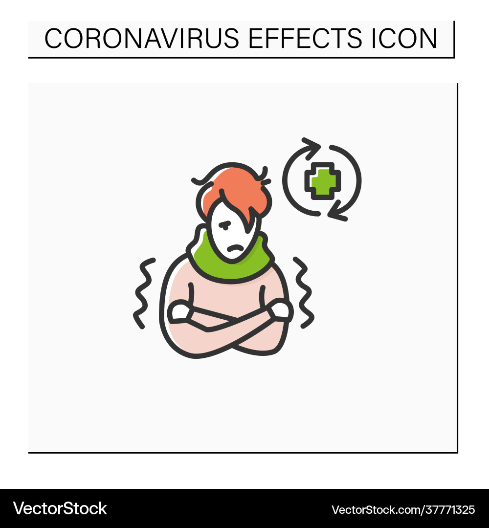 Ill person color icon Royalty Free Vector Image