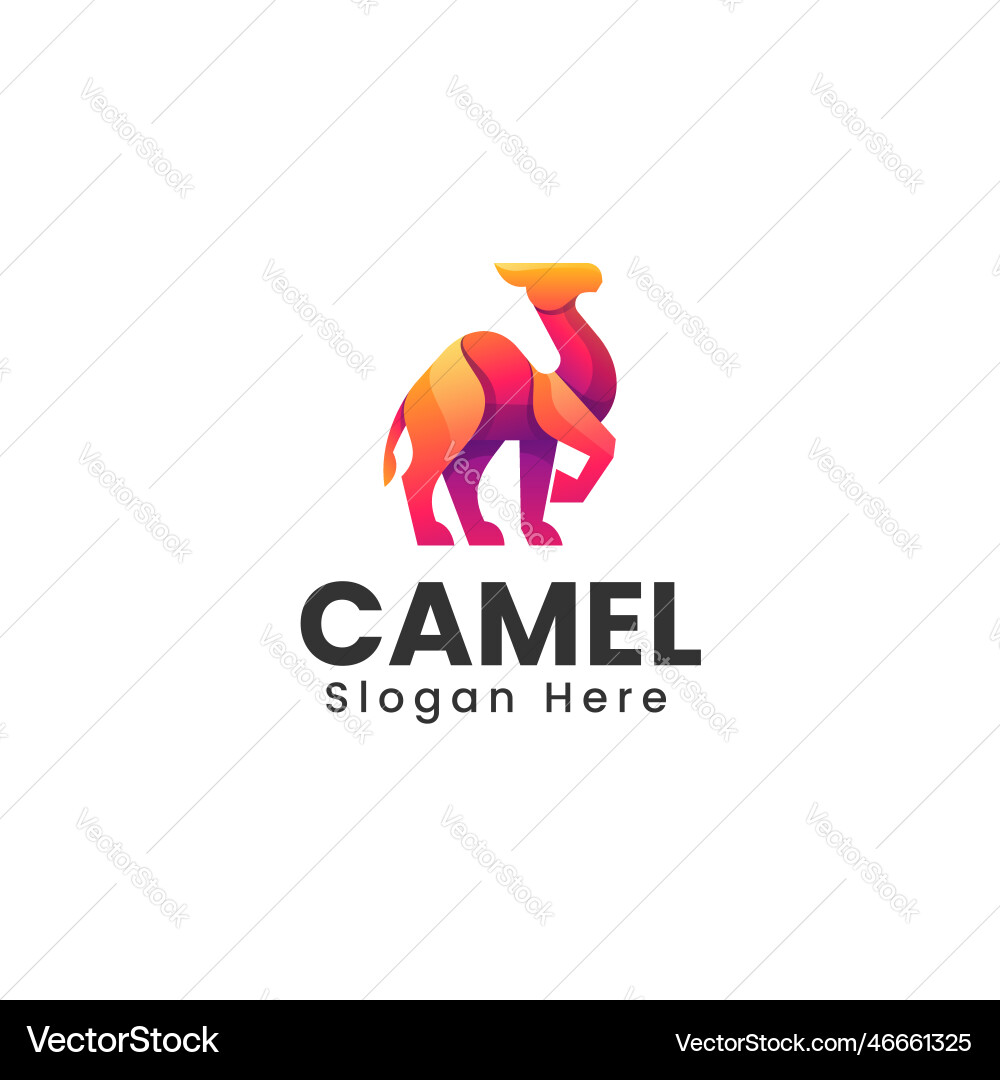 Logo camel gradient colorful style Royalty Free Vector Image