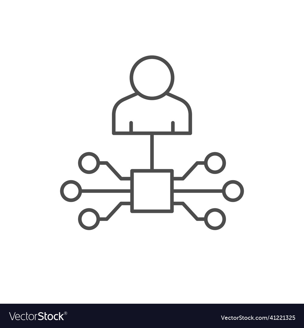 Machine learning line outline icon Royalty Free Vector Image