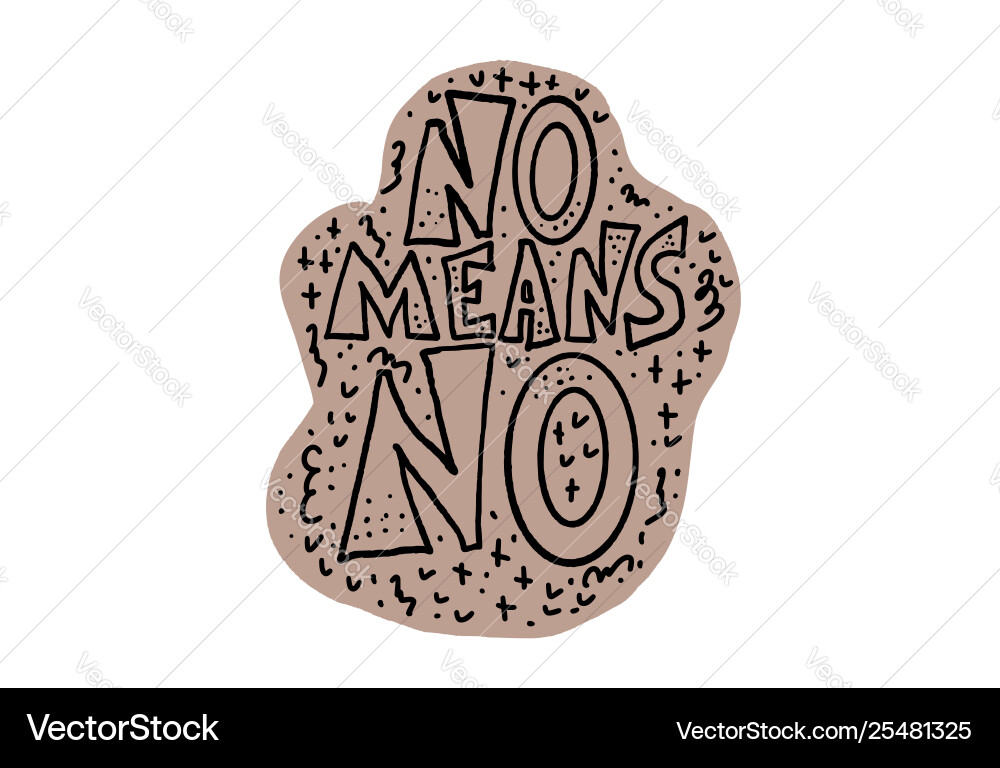 No means quote color Royalty Free Vector Image