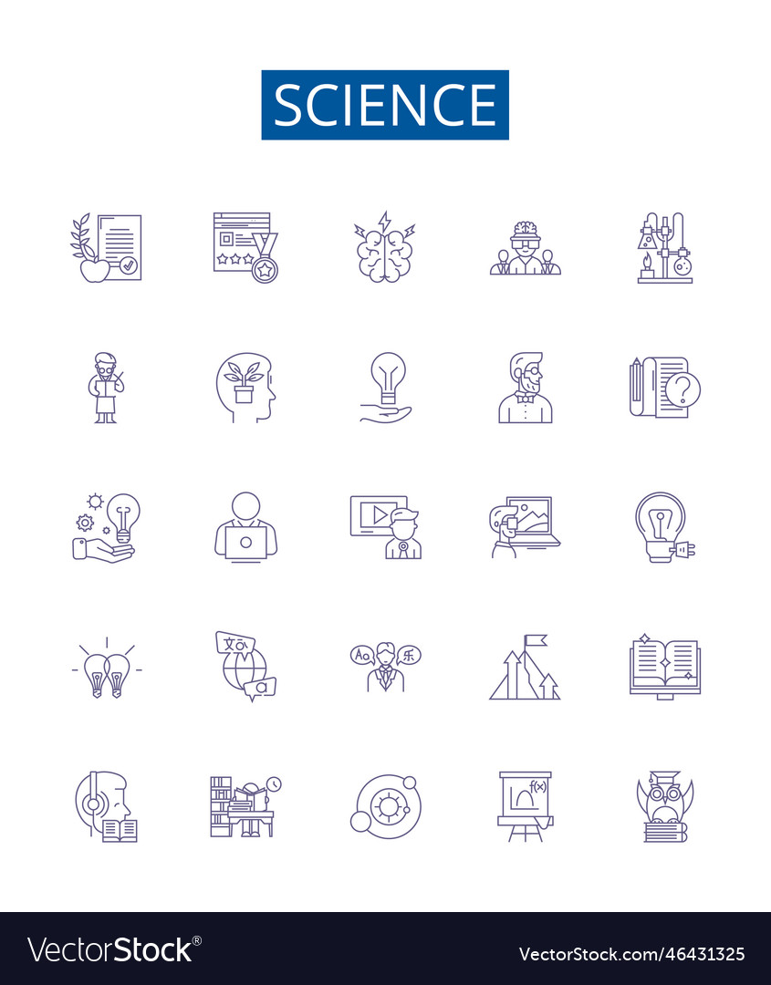 Science Line Icons Signs Set Design Collection Vector Image