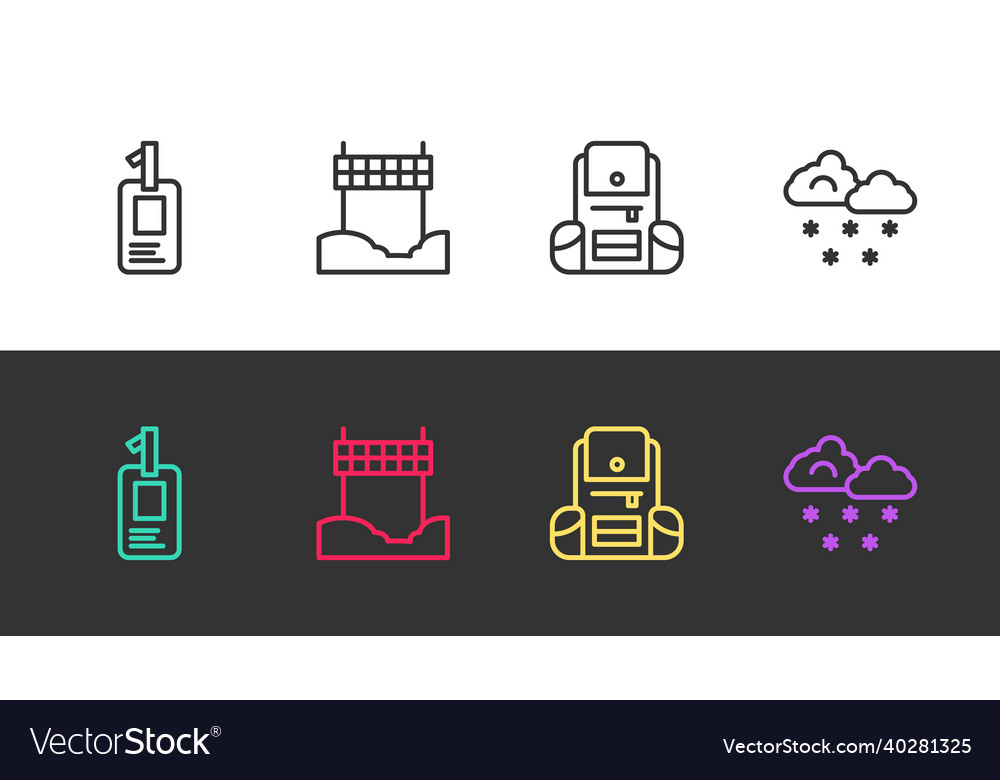 Set Line Identification Badge Ribbon In Finishing Vector Image