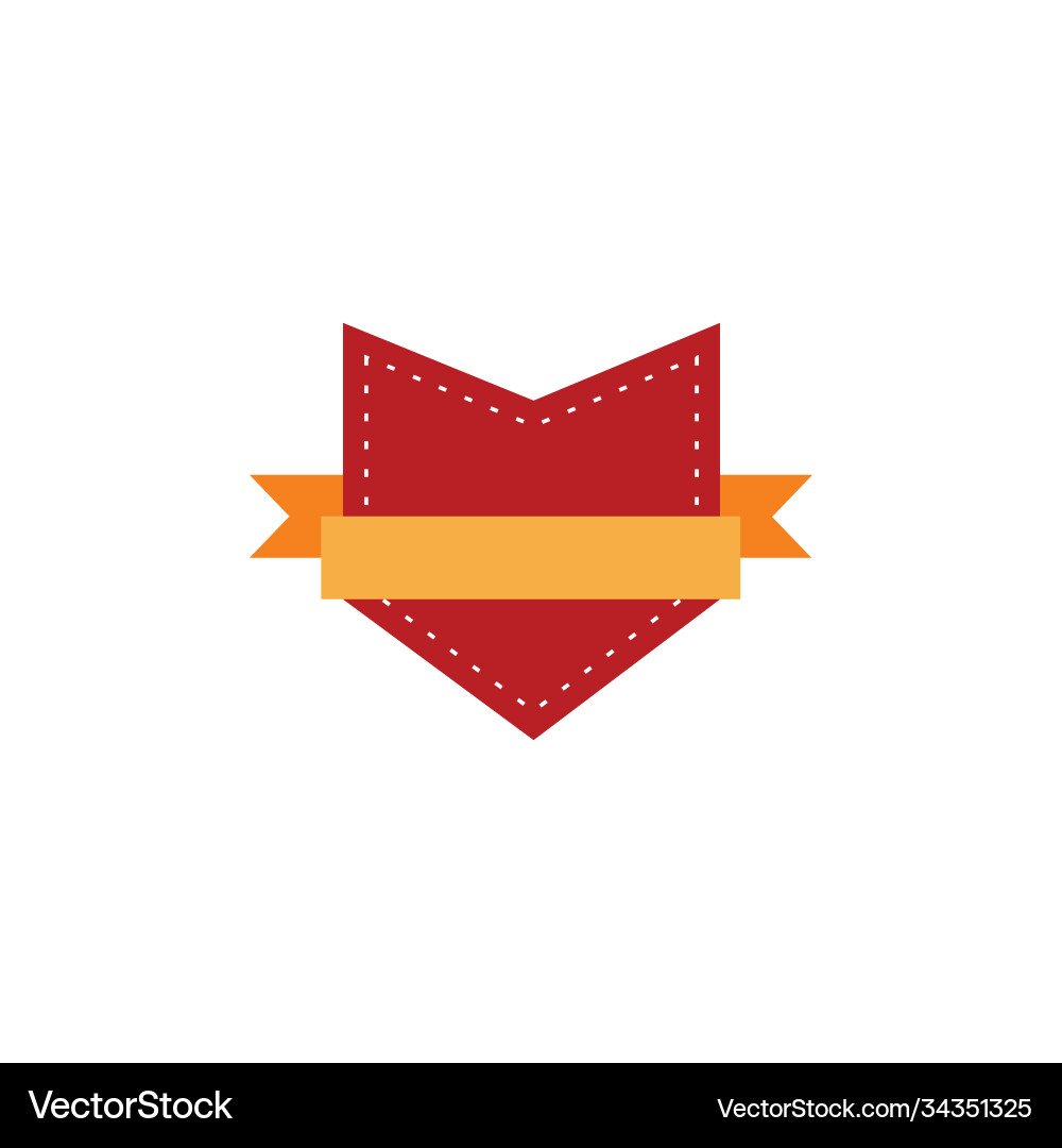 Simple ribbon emblem decoration logo Royalty Free Vector