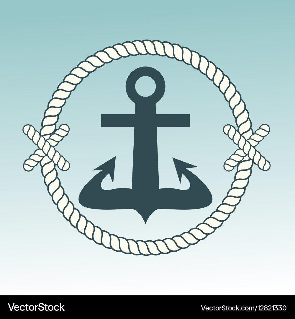 Anchor nautical symbol badge Royalty Free Vector Image
