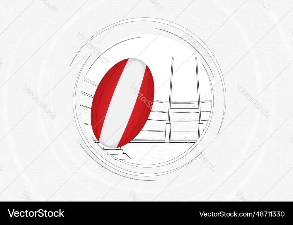 Austria flag on rugby ball lined circle rugby Vector Image