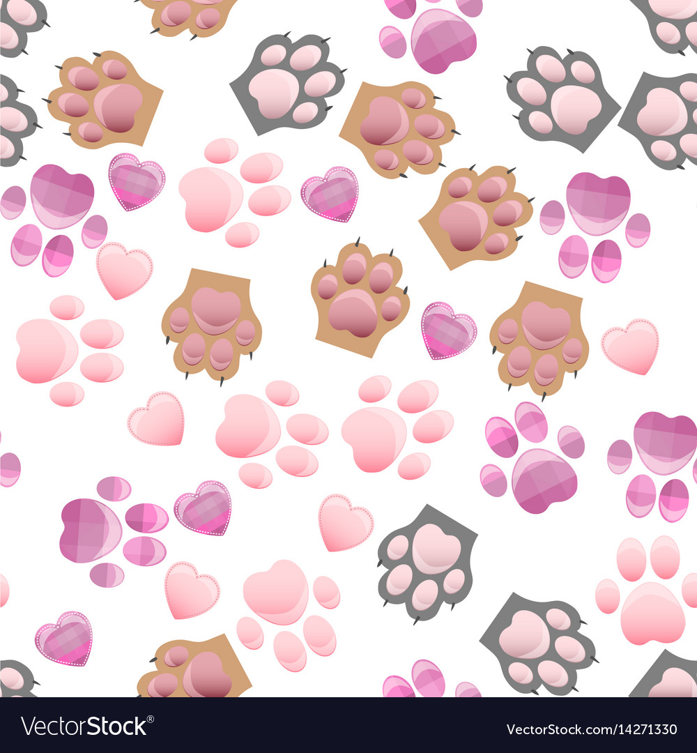 Cat and dog paw print with claws Royalty Free Vector Image