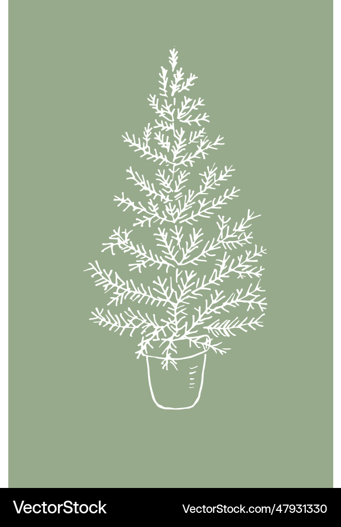 Christmas tree for congratulations happy new year Vector Image