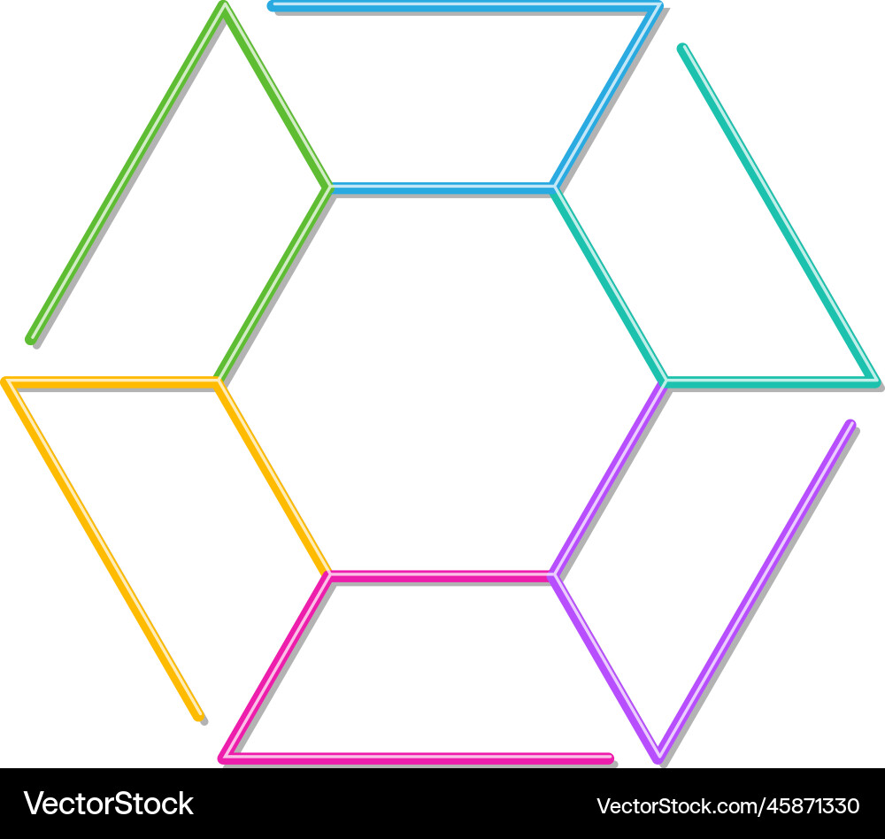 Color line hexagon shape business presentation Vector Image