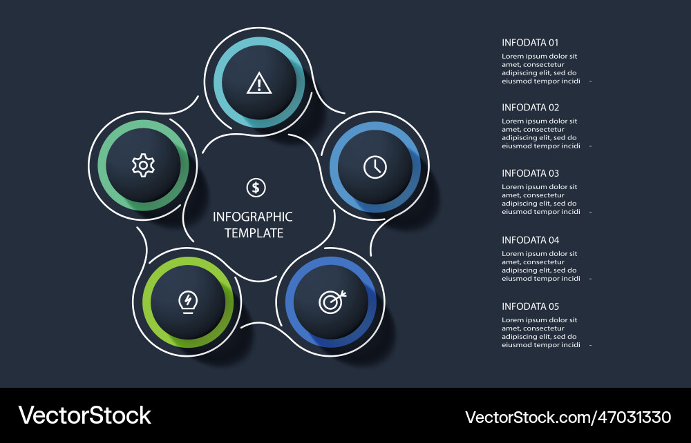 Diagram concept for infographic with 5 steps Vector Image