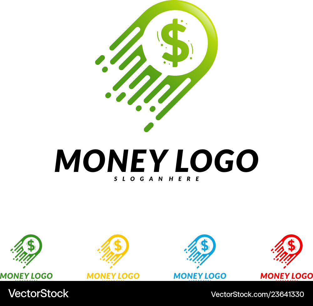 Fast money logo design concept coin Royalty Free Vector