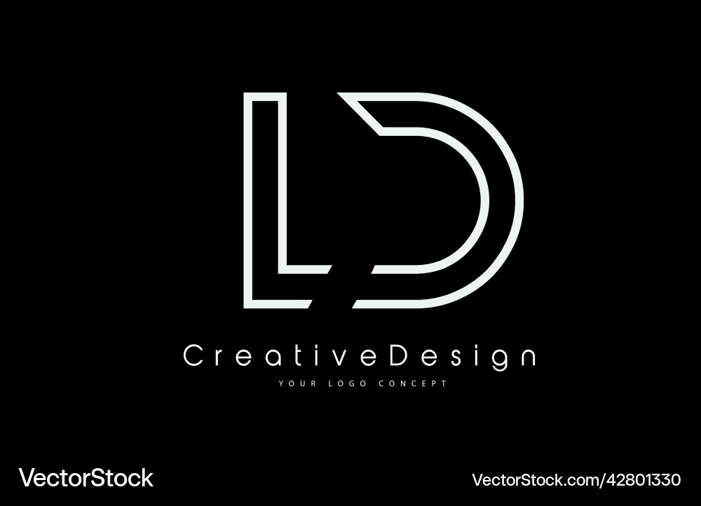 Ld l d letter logo design in white colors Vector Image