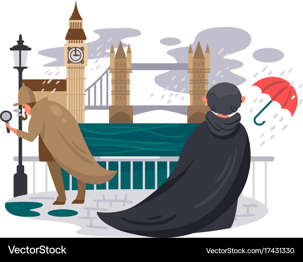 London river embankment Royalty Free Vector Image