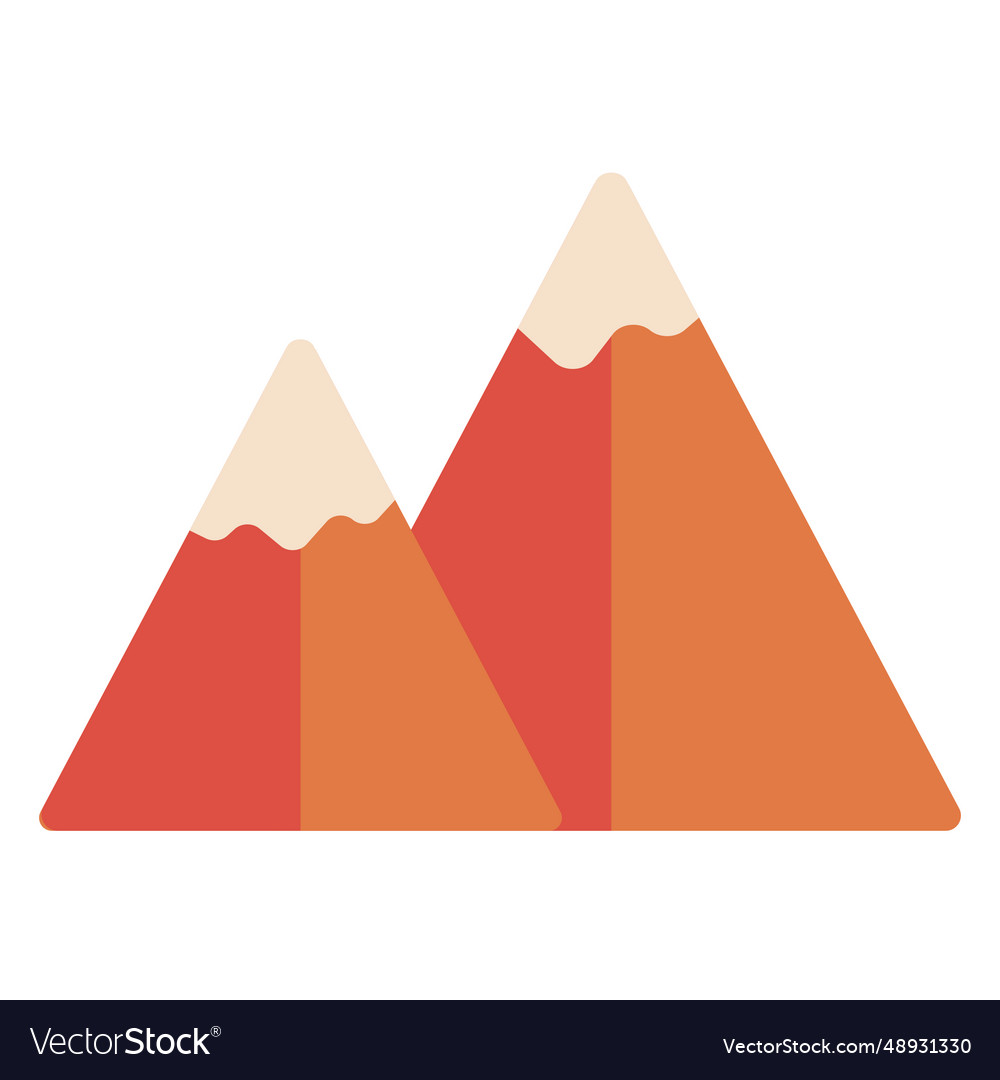 Mountain peak flat Royalty Free Vector Image - VectorStock