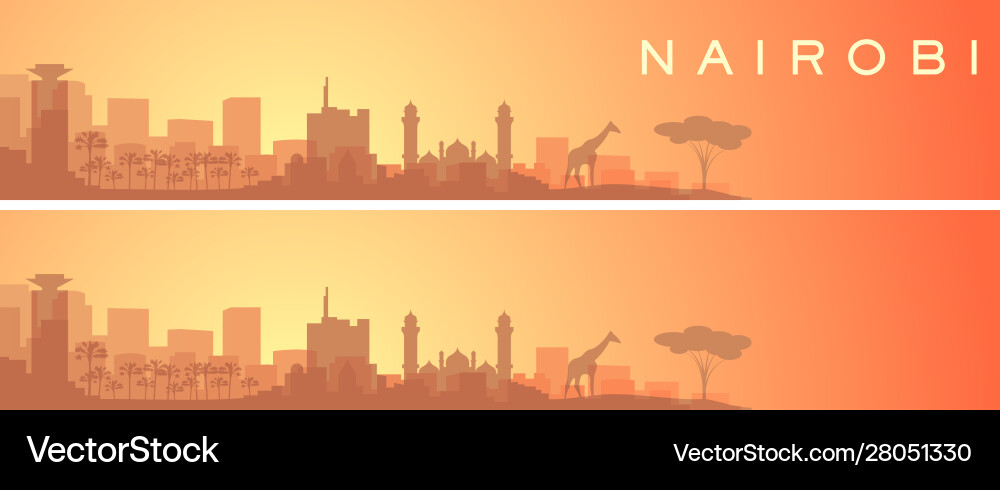 Nairobi beautiful skyline scenery banner Vector Image