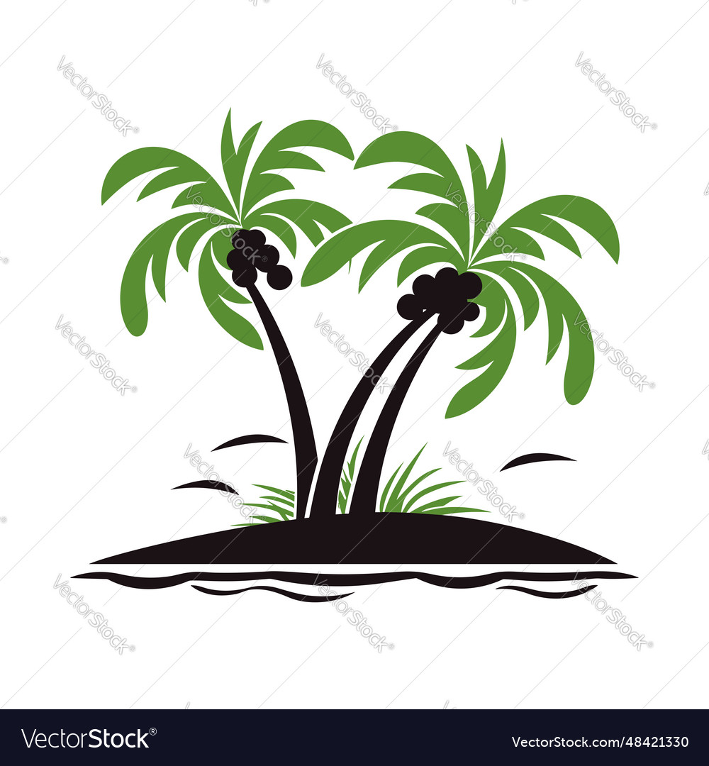 Palm tree summer design isolated on white Vector Image