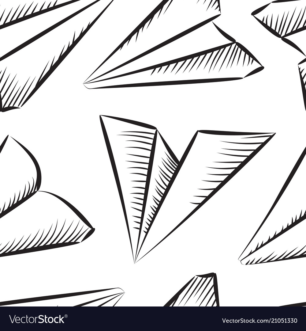 Paper plane seamless pattern Royalty Free Vector Image