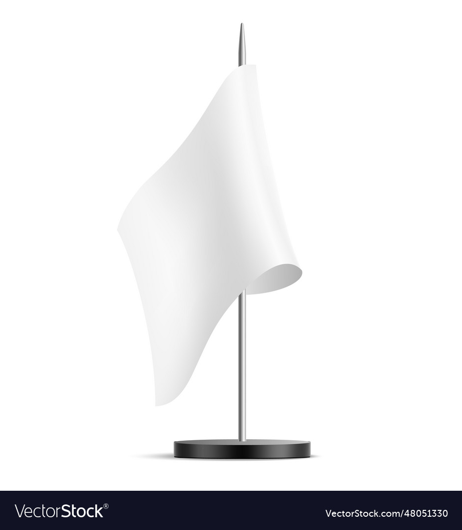 Realistic table flag blank mock up Royalty Free Vector Image