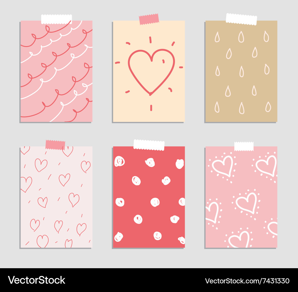 Set love and romantic cards template Royalty Free Vector