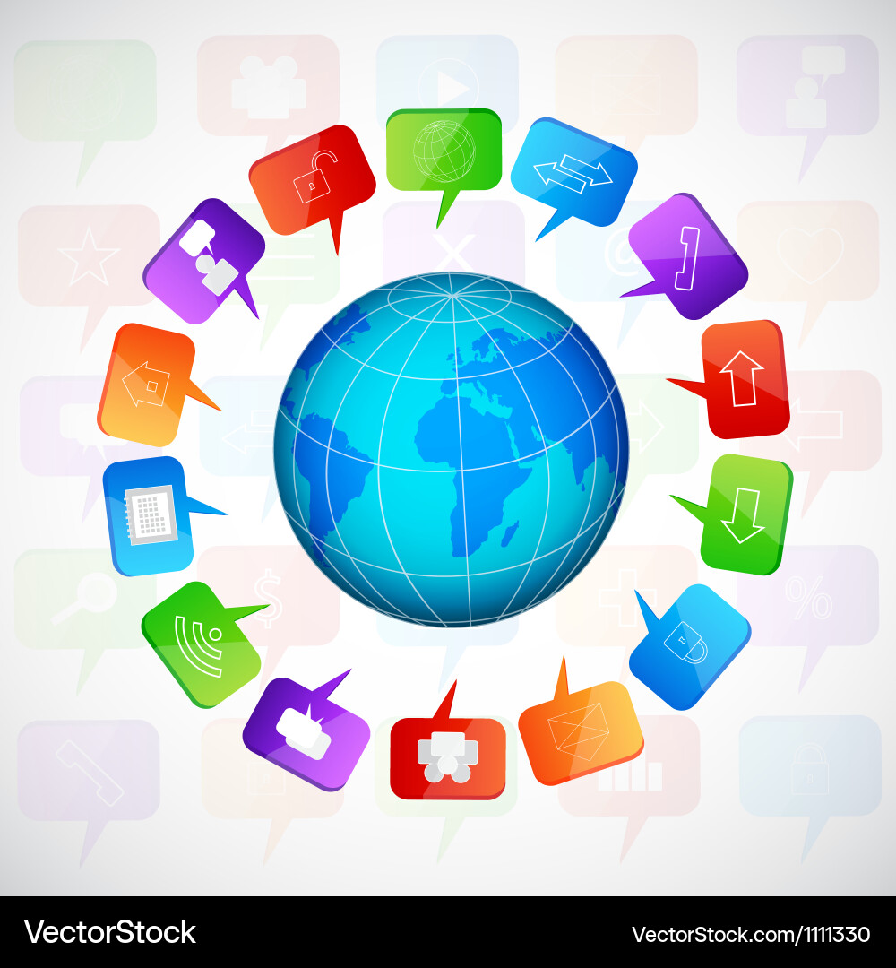 Social planet Royalty Free Vector Image - VectorStock