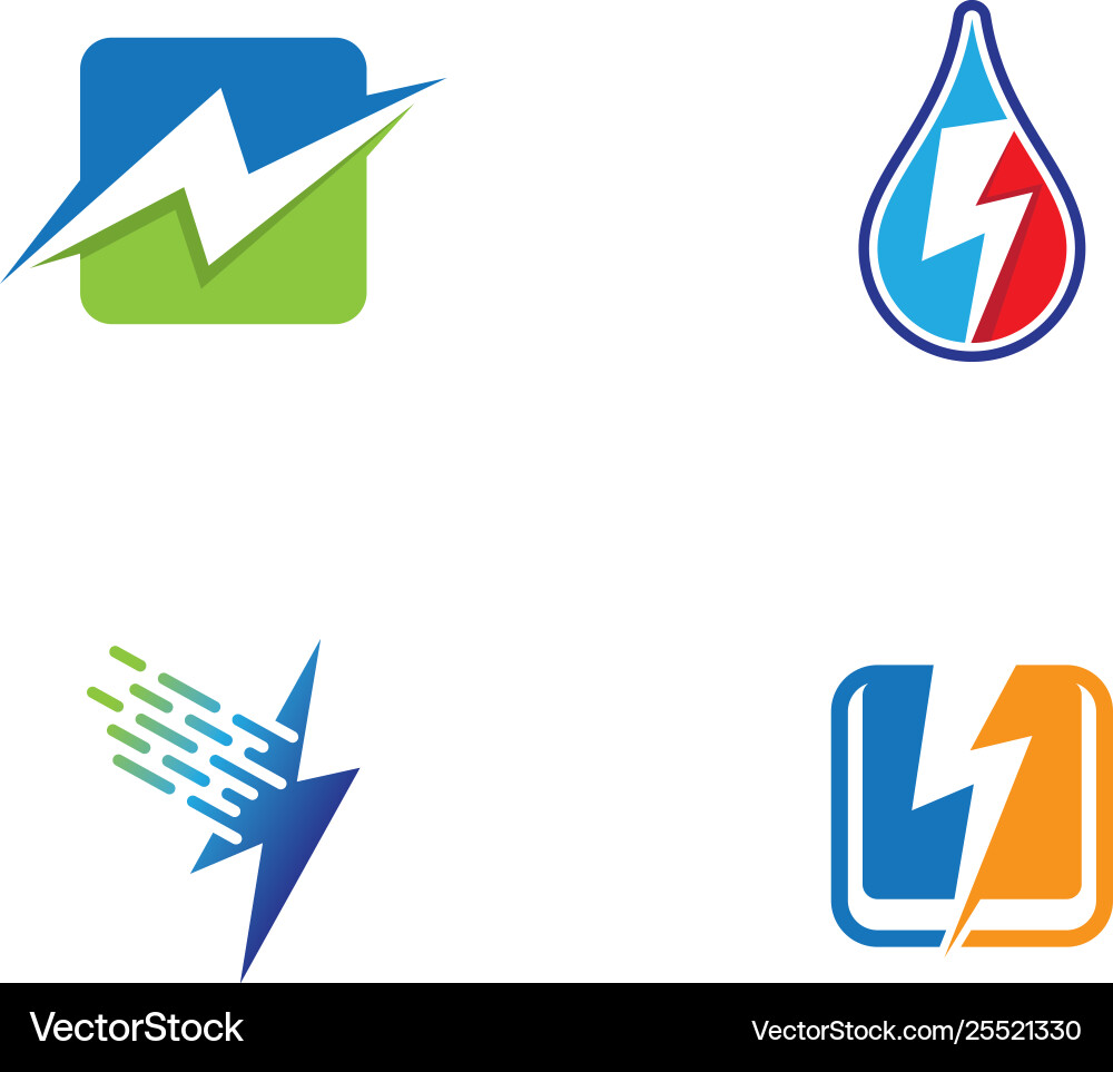 Thunderbolt logo template icon Royalty Free Vector Image