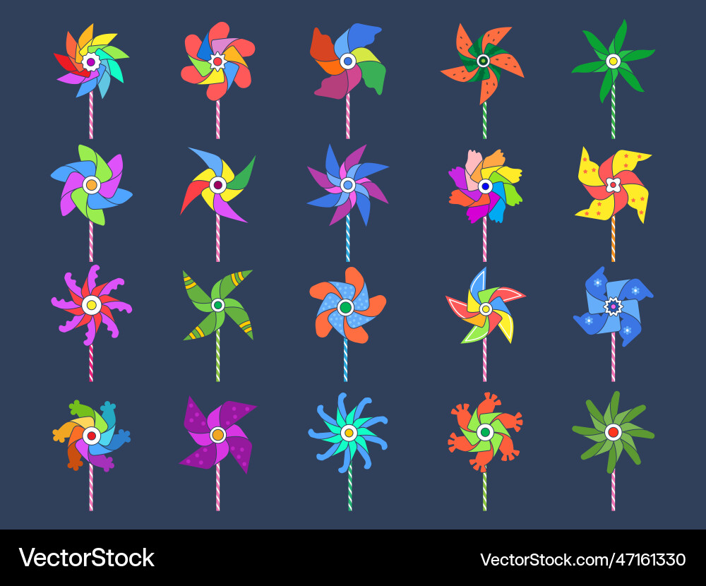 Windmill toys colored spinners for kids recent Vector Image