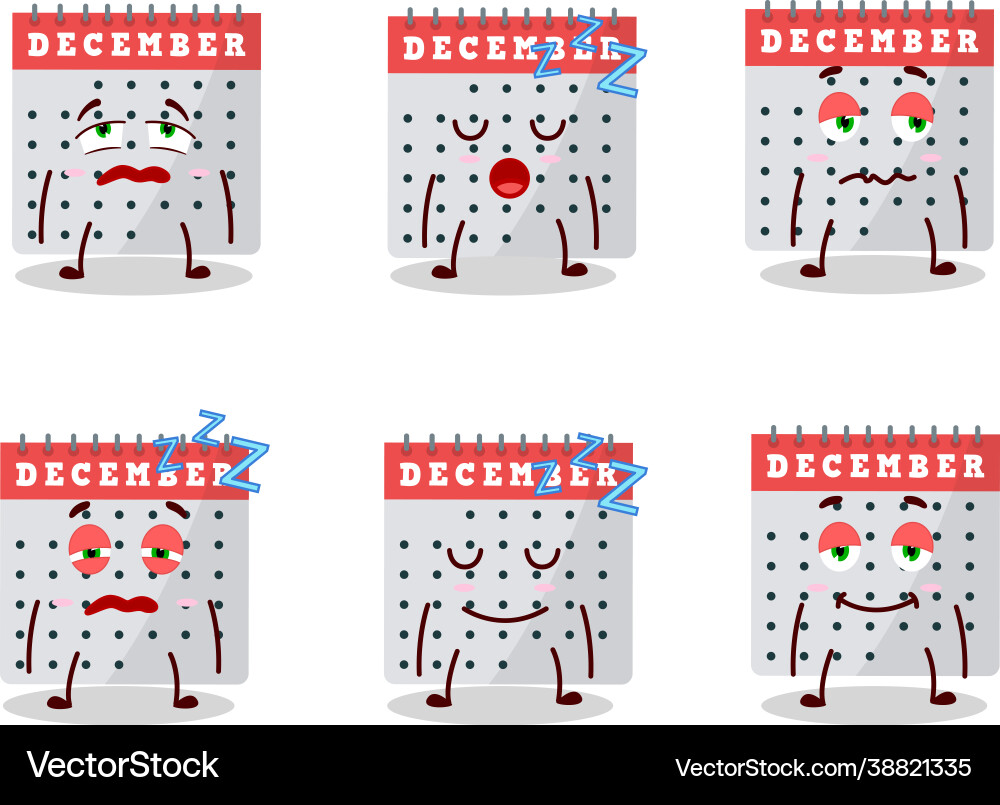 Cartoon character december calendar Royalty Free Vector