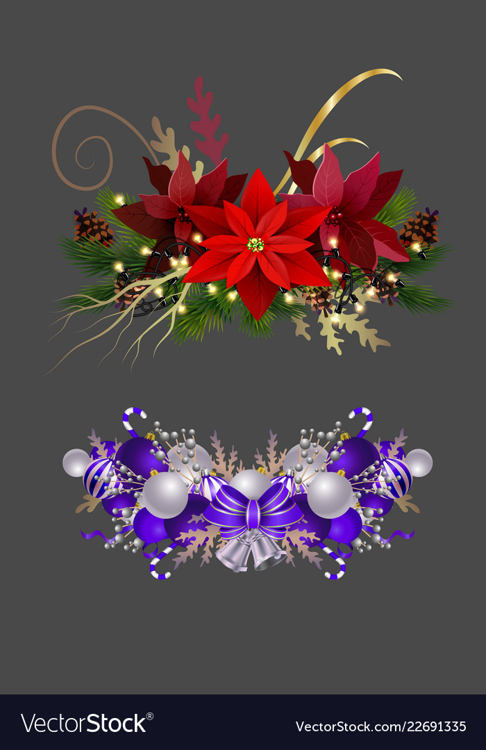 Christmas decoration set Royalty Free Vector Image