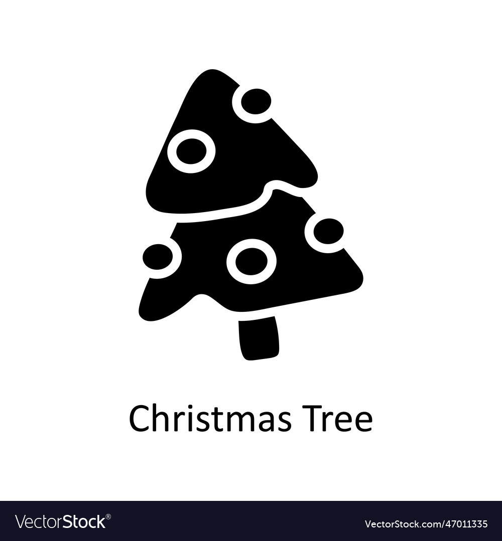 Christmas tree solid icon design Royalty Free Vector Image