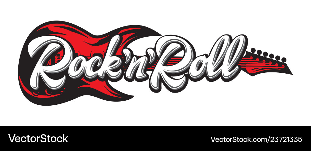 Color with guitar tape and text Royalty Free Vector Image