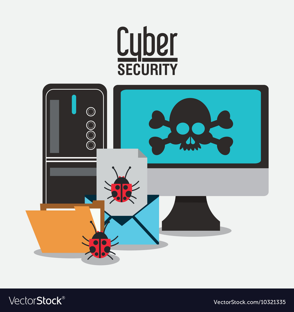 Cyber security system computer design Royalty Free Vector