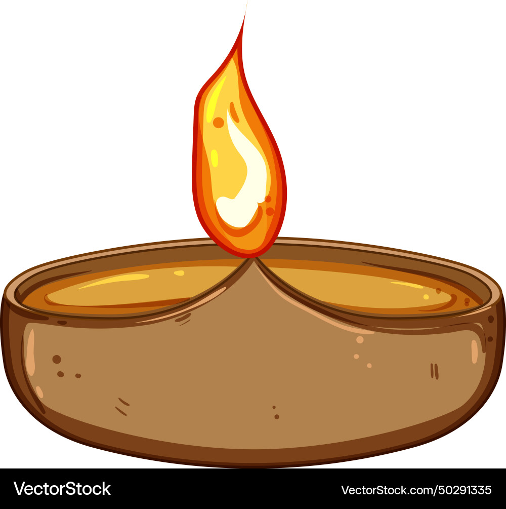 Deepavali diwali lamp cartoon Royalty Free Vector Image