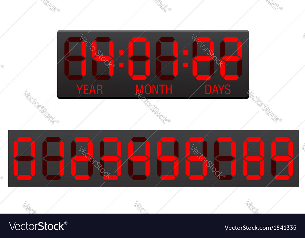 Digital countdown timer 02 Royalty Free Vector Image