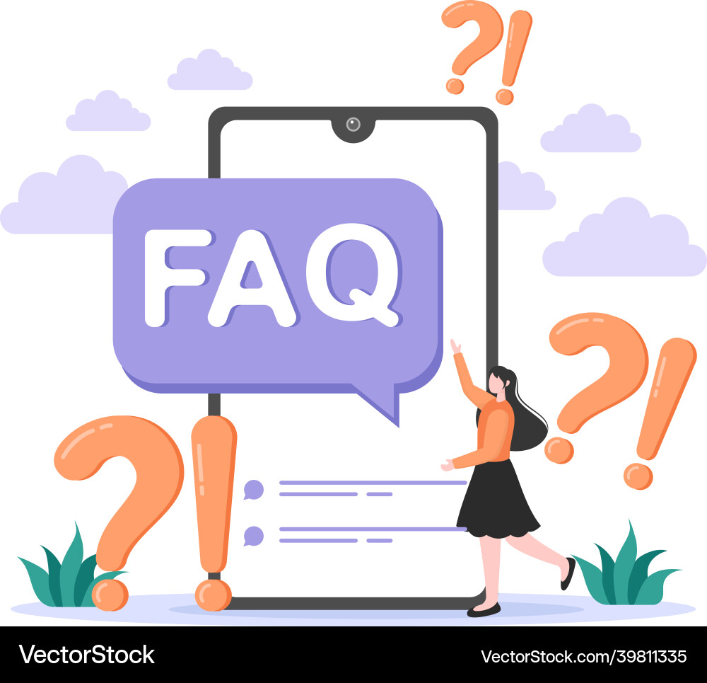 Faq or frequently asked questions for website Vector Image