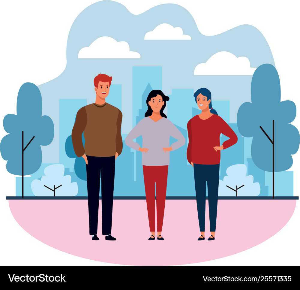 Group people avatar cartoon character Royalty Free Vector