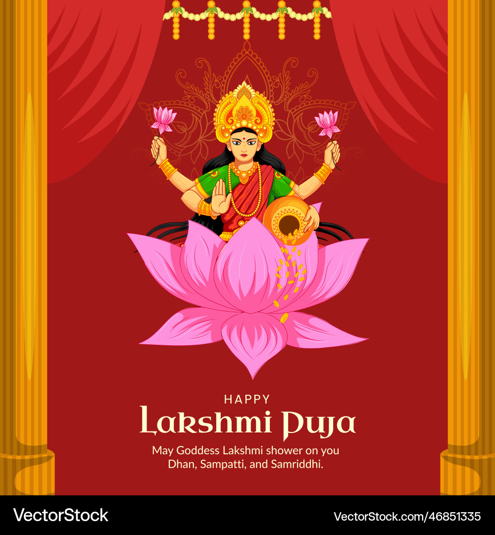 Happy lakshmi puja banner design template Vector Image