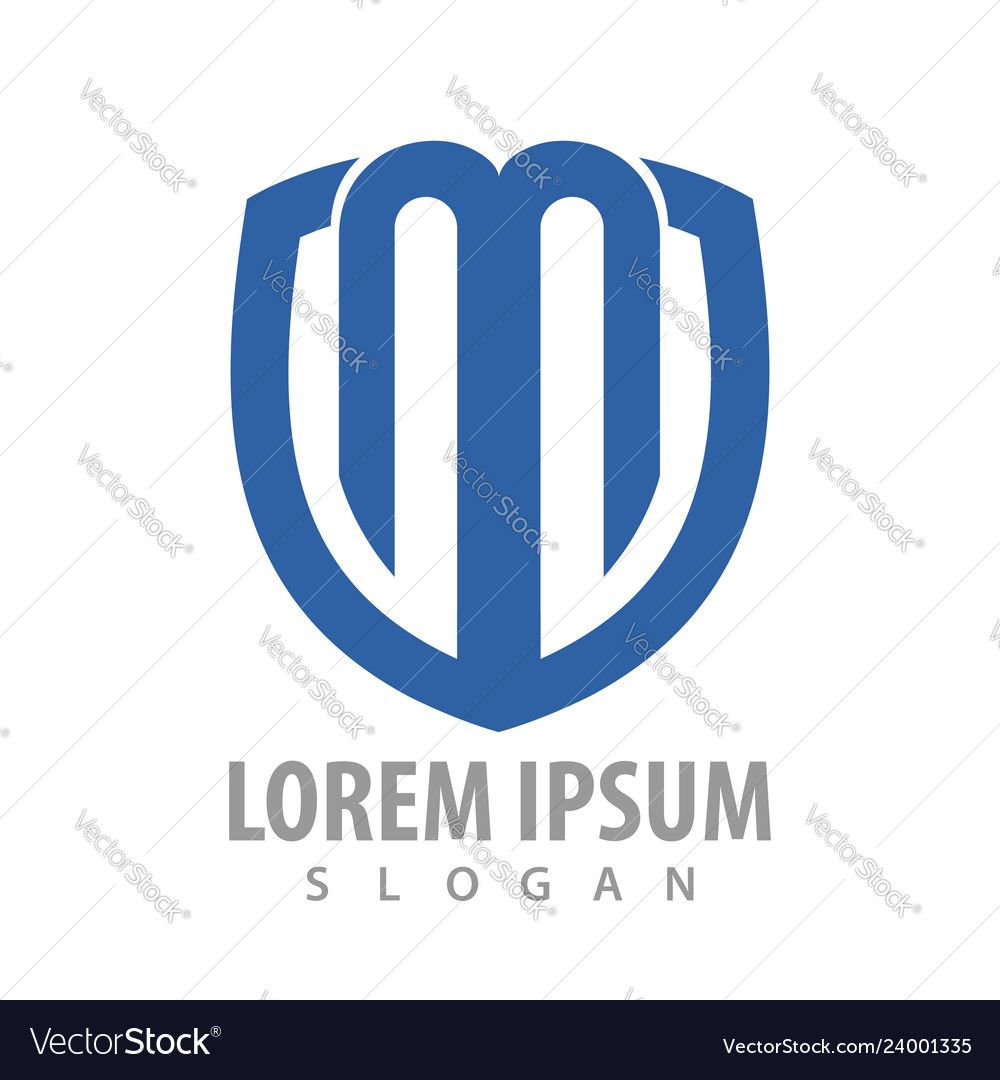 Initial letter m shield logo concept design Vector Image