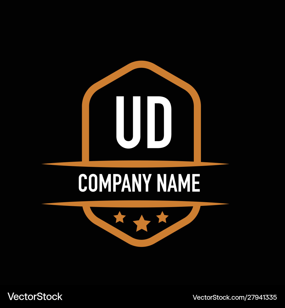 Initial letter ud vintage logo concept graphic Vector Image