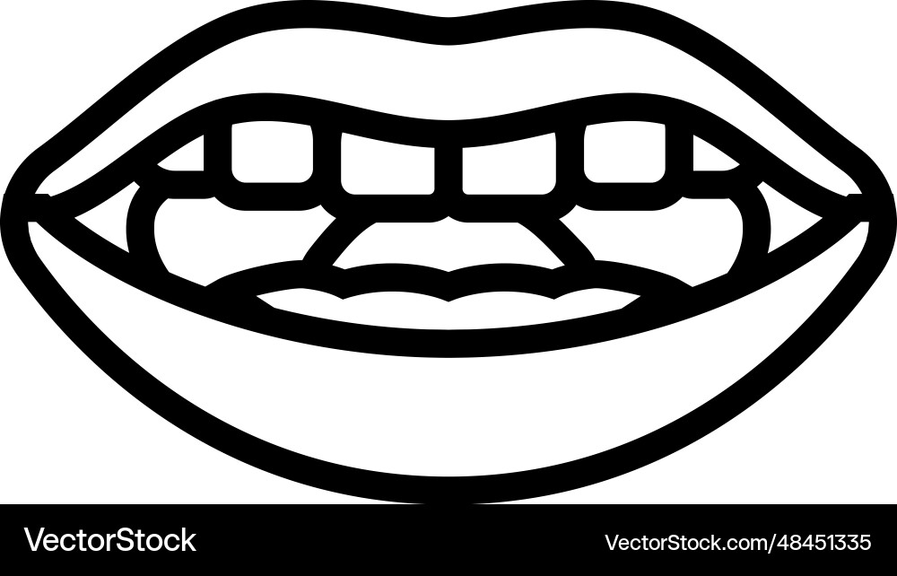 L letter mouth animate line icon Royalty Free Vector Image