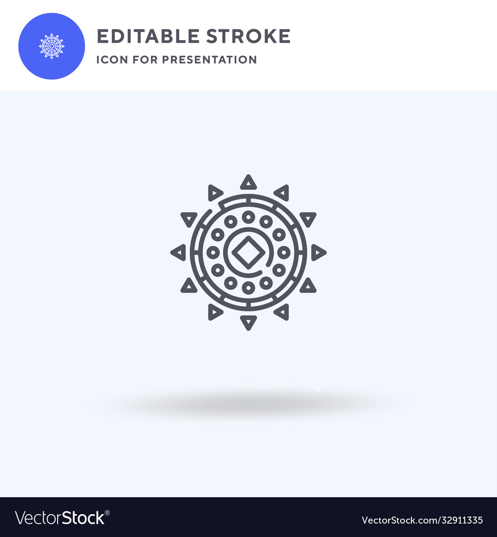 Mayan icon filled flat sign solid Royalty Free Vector Image