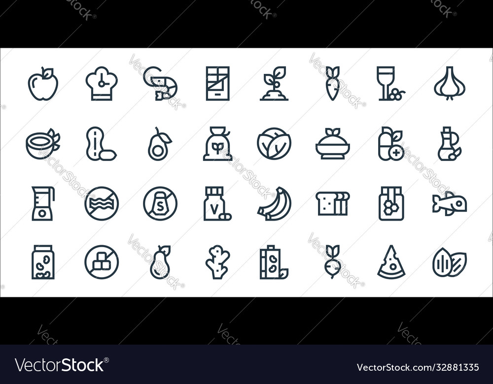 Nutrition line icons linear set quality line set Vector Image