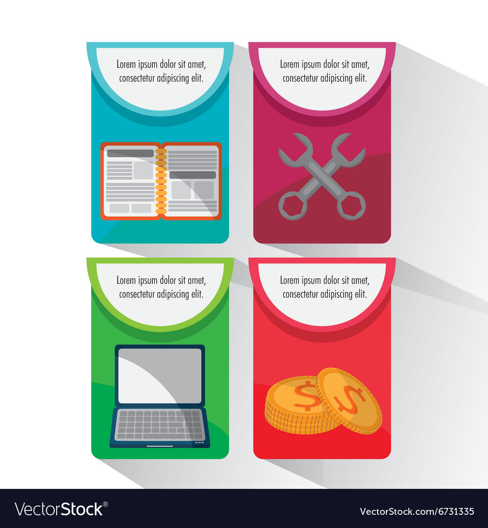 Process icons design Royalty Free Vector Image