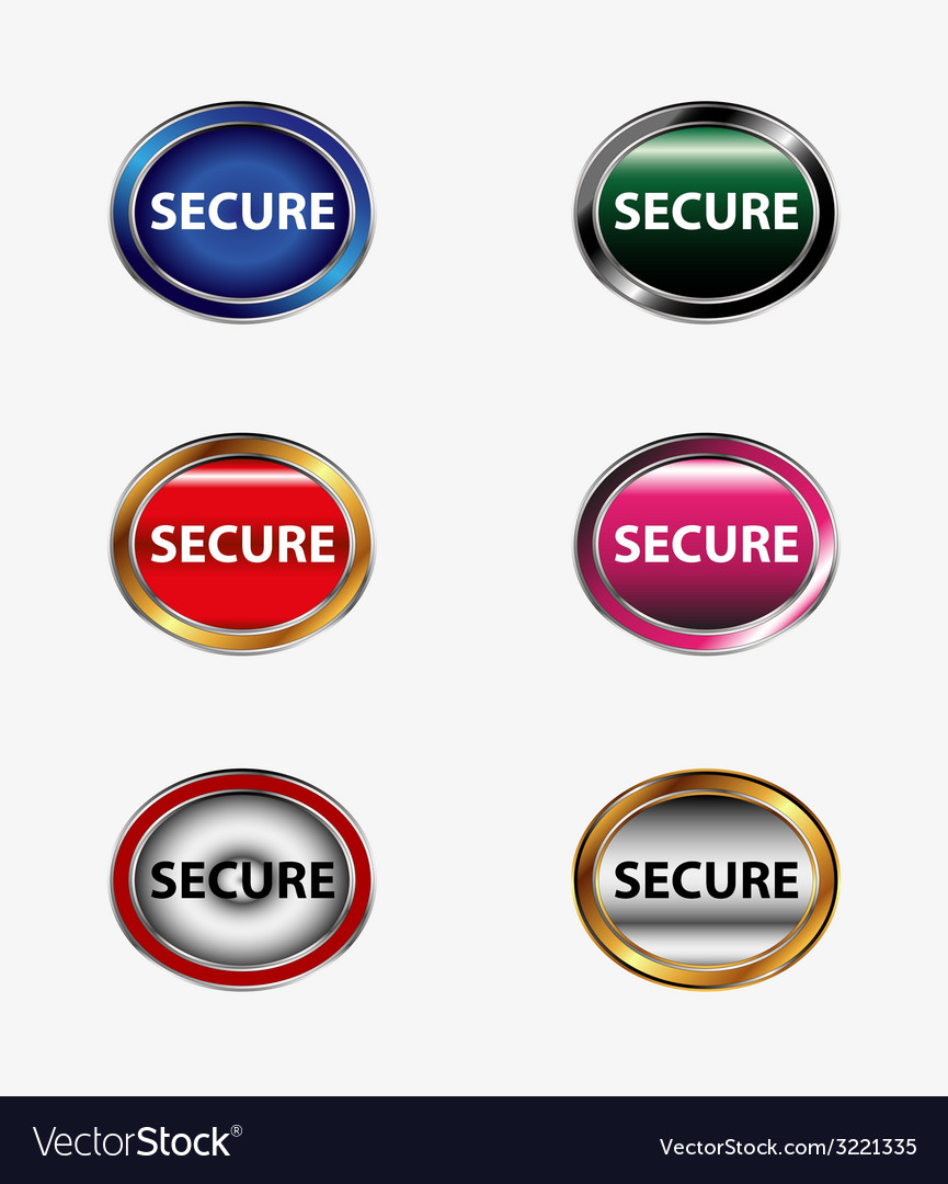 Secure button Royalty Free Vector Image - VectorStock