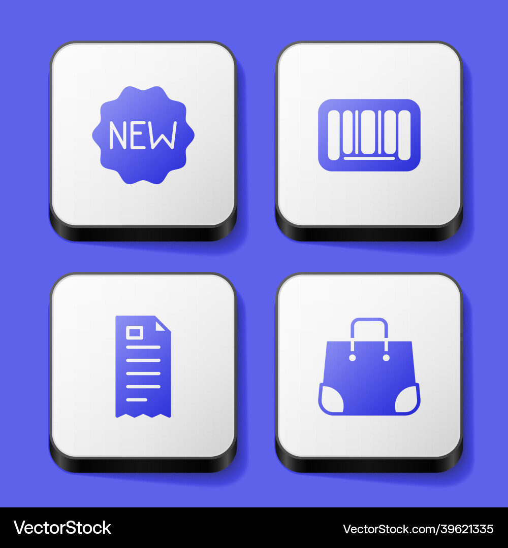 Set price tag with new barcode financial check Vector Image