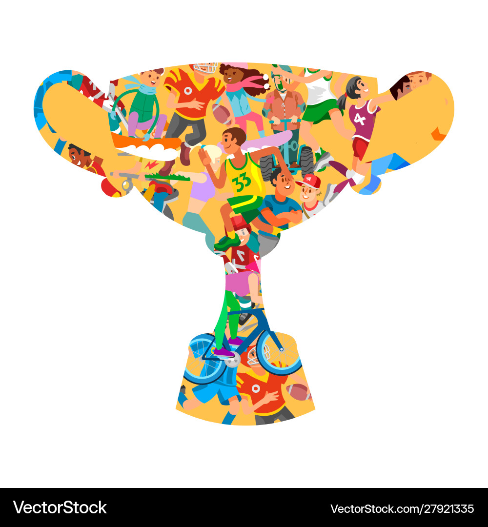 Sports creative goblet award Royalty Free Vector Image