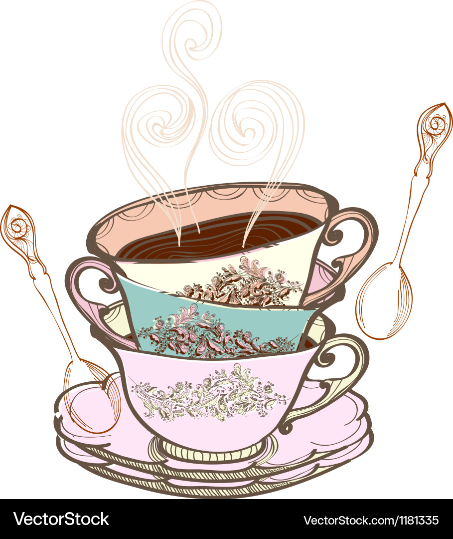 Tea time Royalty Free Vector Image - VectorStock