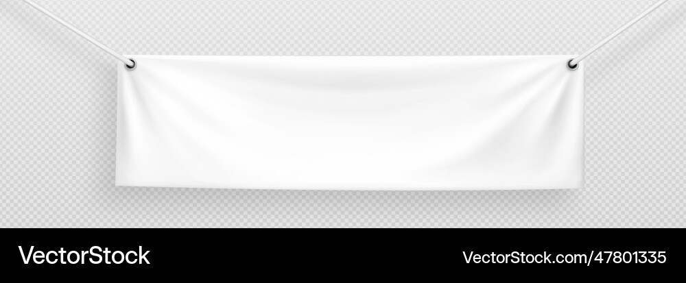 White hang blank fabric canvas banner sign Vector Image