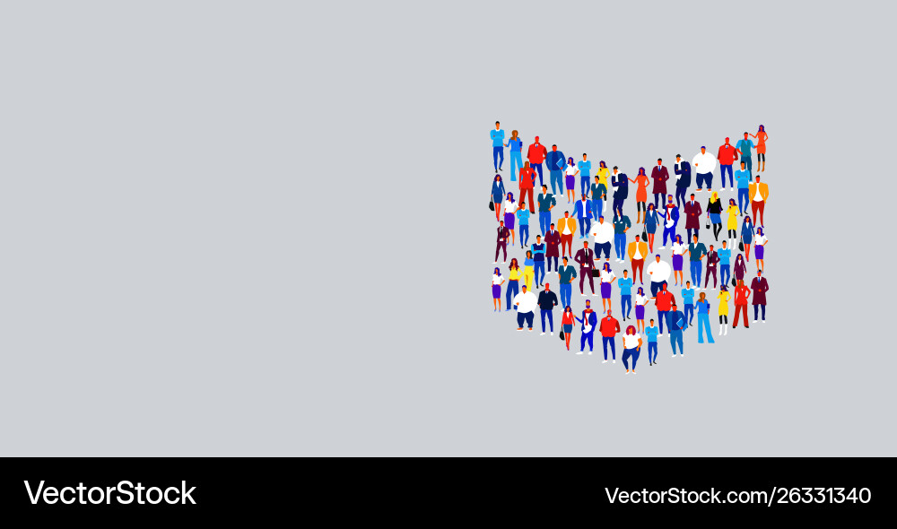 Businesspeople crowd gathering in shape book Vector Image
