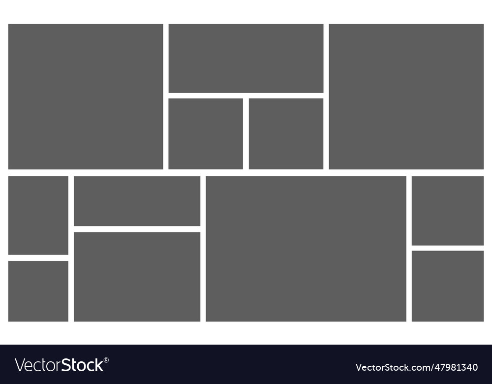 Collage Grid Mood Board Photo Mosaic Photomontage Vector Image