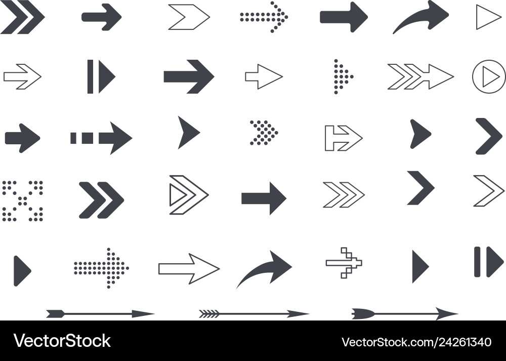 Collection arrows and icon symbols Royalty Free Vector Image